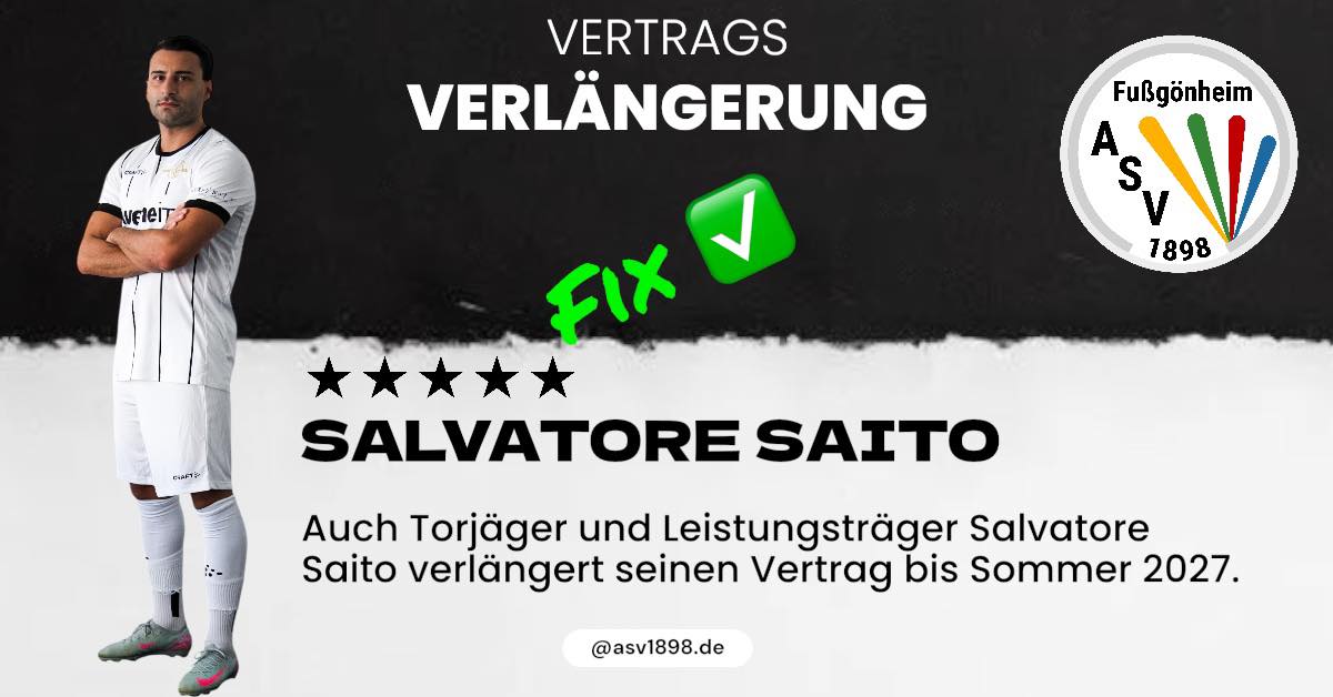 Torjäger Saito bleibt bis Mindestens Sommer 2027 - ASV 1898 Fußgönheim e.V.